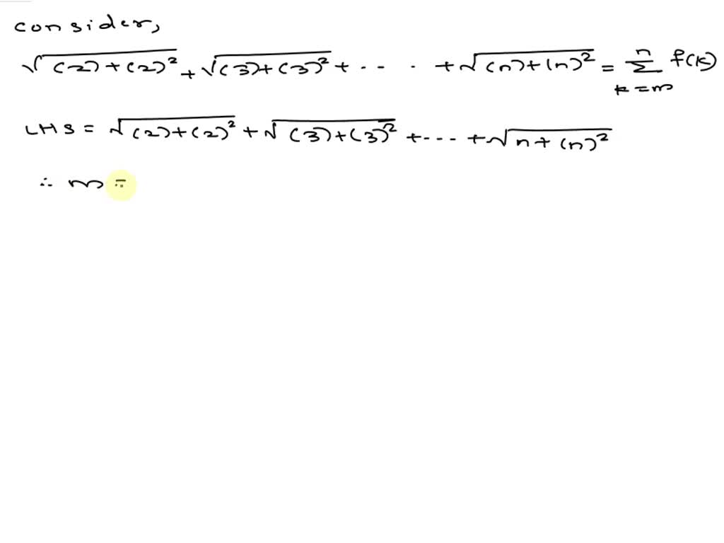 SOLVED: Express the sum below using summation notation with k as the ...