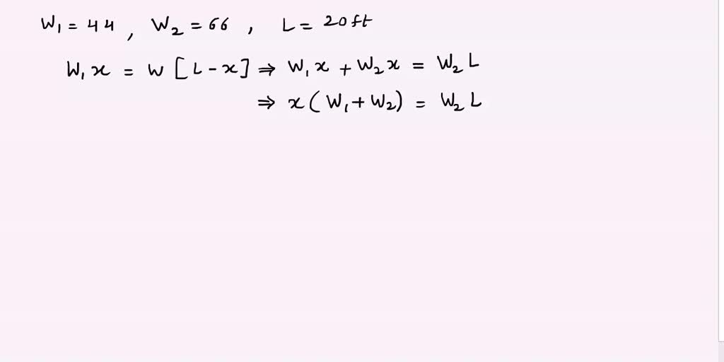 SOLVED: Consider a beam of length L with a fulcrum feet from one end (see figure) . There are ...