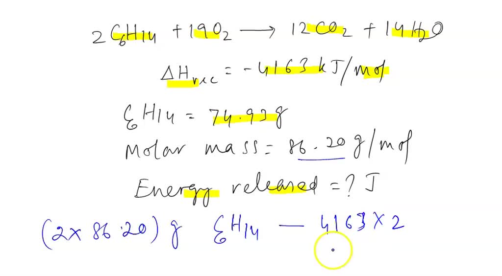 SOLVED: The combustion of hexane is given by the following reaction: 2 ...