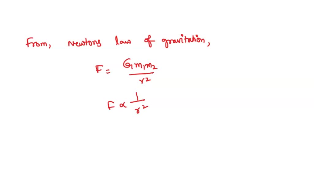 SOLVED: The gravitational force of attraction between two objects ...