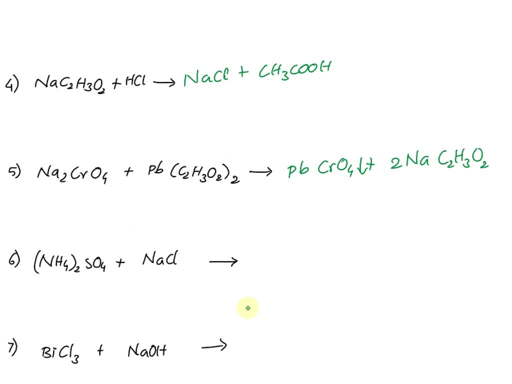 SOLVED: Using three criteria for double displacement reactions ...
