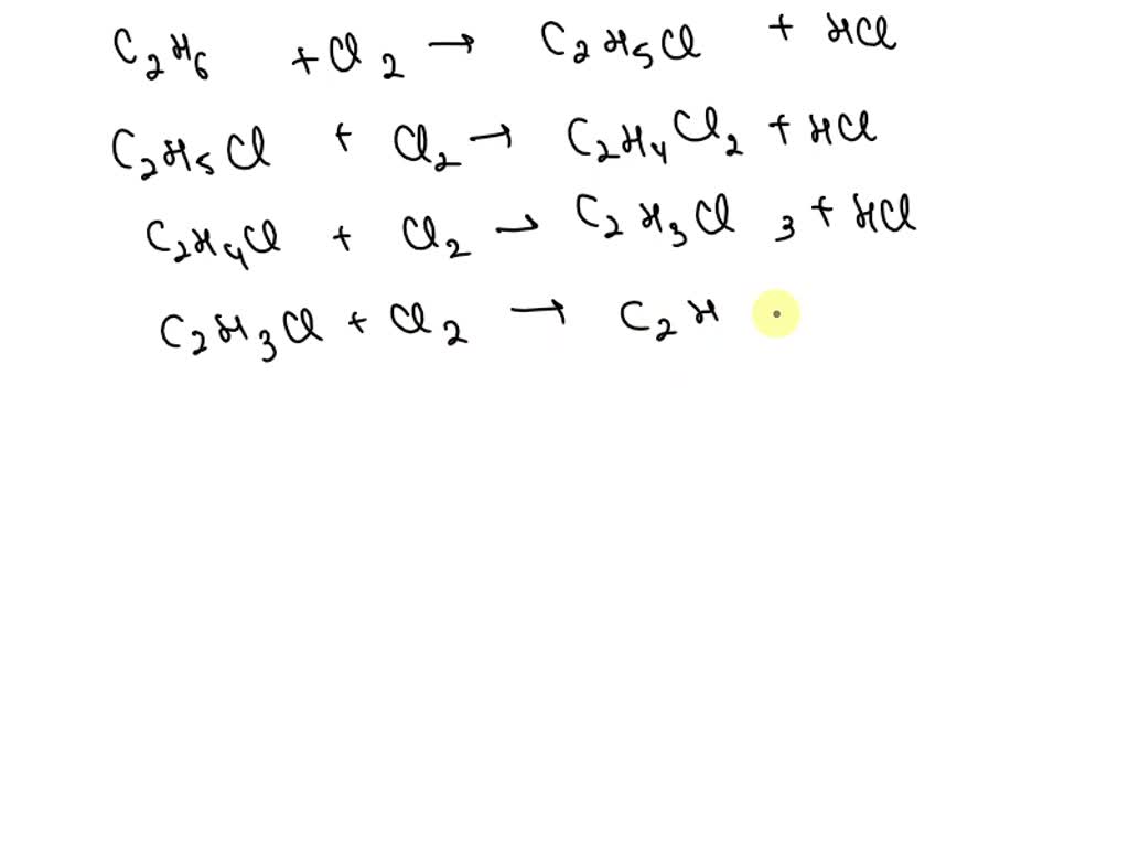 SOLVED: When alkanes react with chlorine in the presence of ultraviolet ...