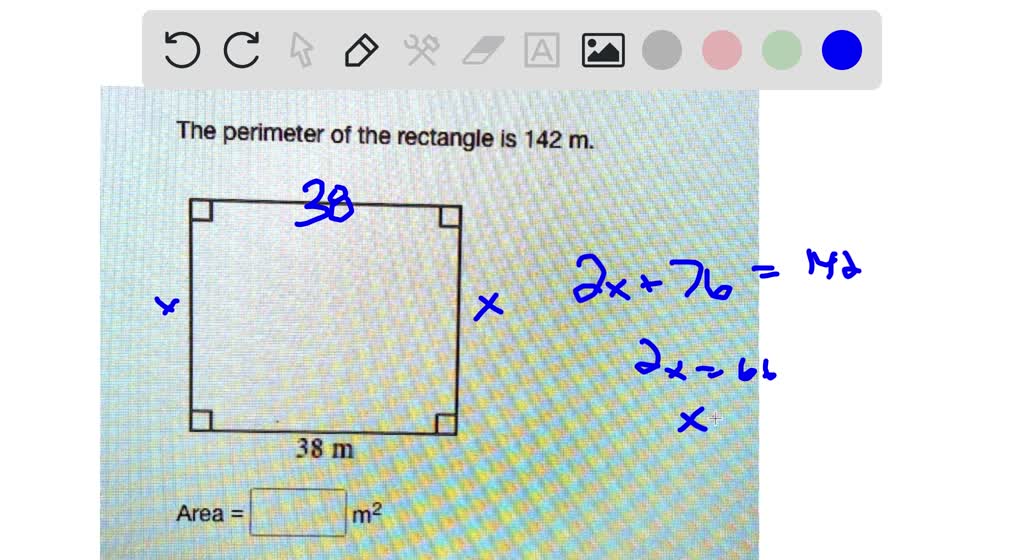 SOLVED: The perimeter of a rectangle is 18.8 km, and its area is 14.8 ...