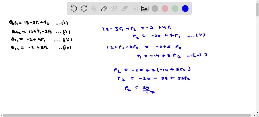 SOLVED: The demand and supply functions of a two-commodity market model ...