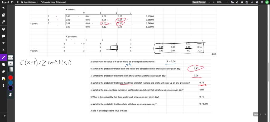SOLVED: A restaurant needs a staff of 3 waiters and 2 chefs to be ...