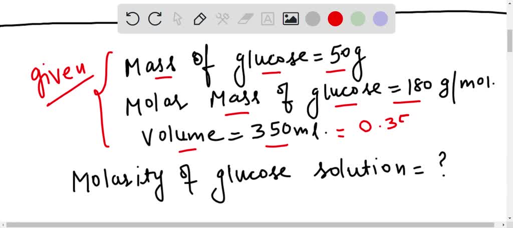 SOLVED: Calculate the molarity of a solution in which 360. grams of ...