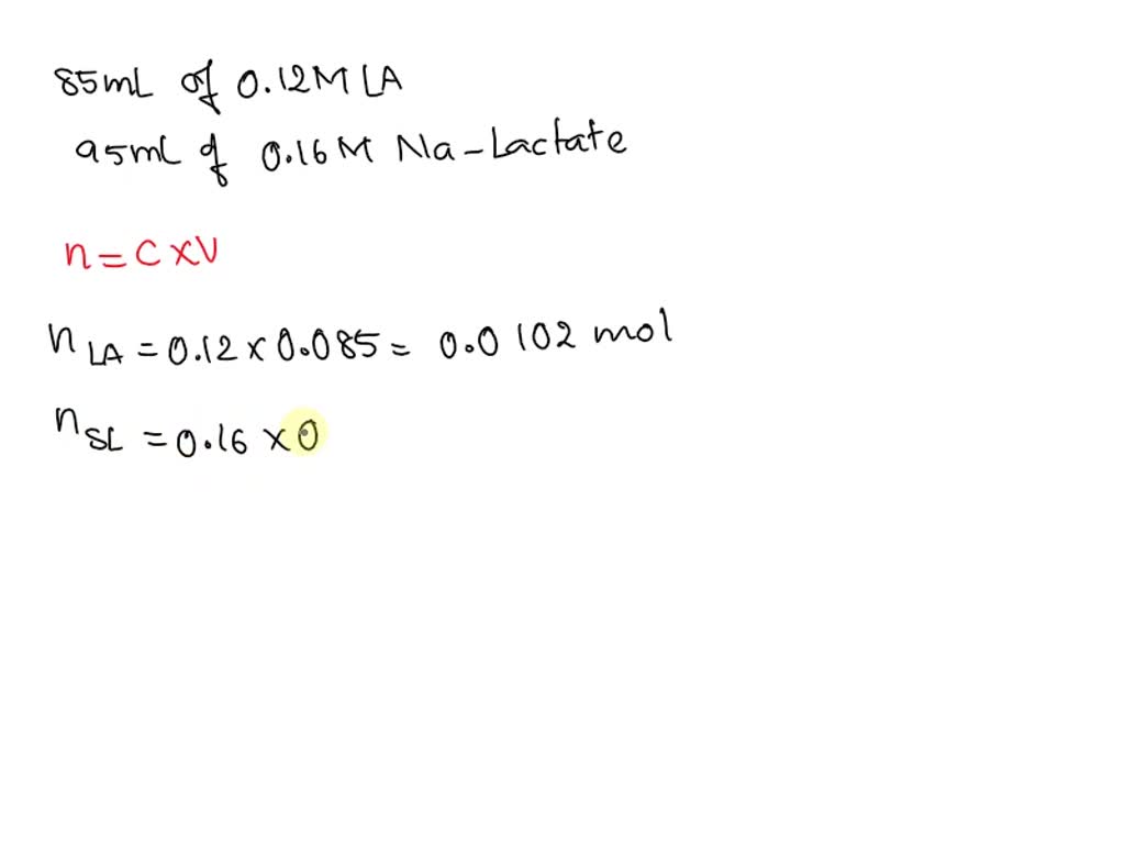 SOLVED: Calculate the pH of a buffer that is 0.13 M in lactic acid and ...