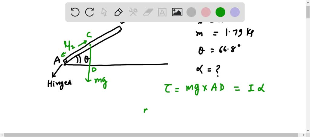 SOLVED: Please find the angular acceleration of the rod, normal force ...