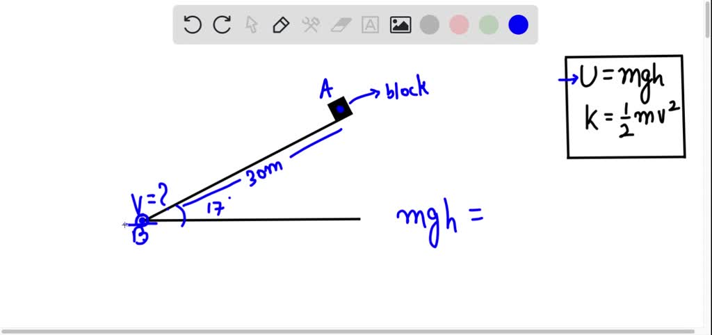 SOLVED: A block slides down a frictionless inclined ramp. If the ramp angle is 17.0 degrees and ...