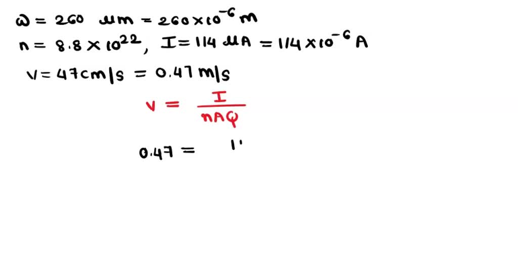 SOLVED: A strip of doped silicon 260 μm wide contains 8.8 × 10^22 conduction electrons per cubic ...