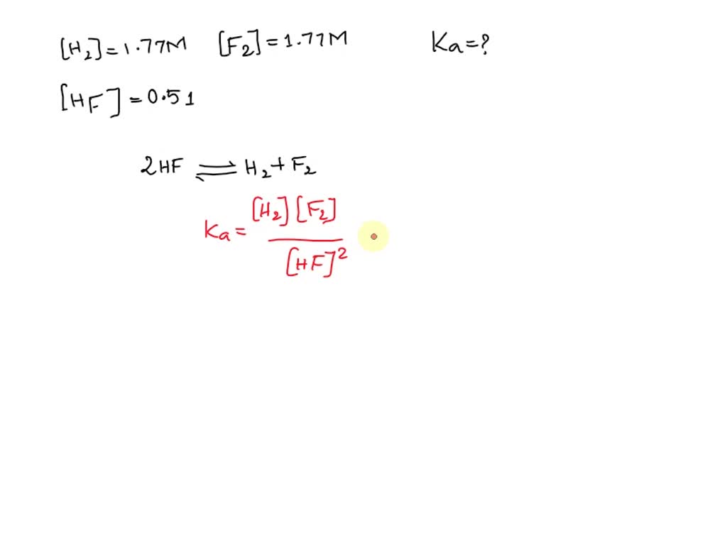 SOLVED: Hydrogen fluoride is placed in a sealed container and allowed ...