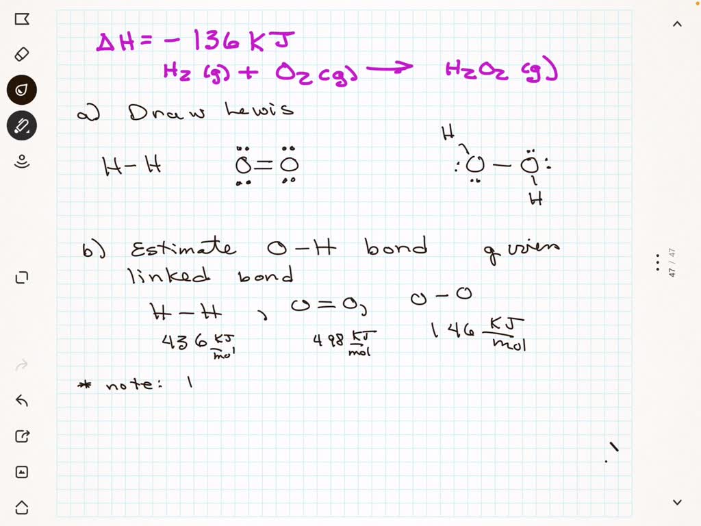 SOLVED: The enthalpy change for the following reaction is -136 kJ. H2(g ...