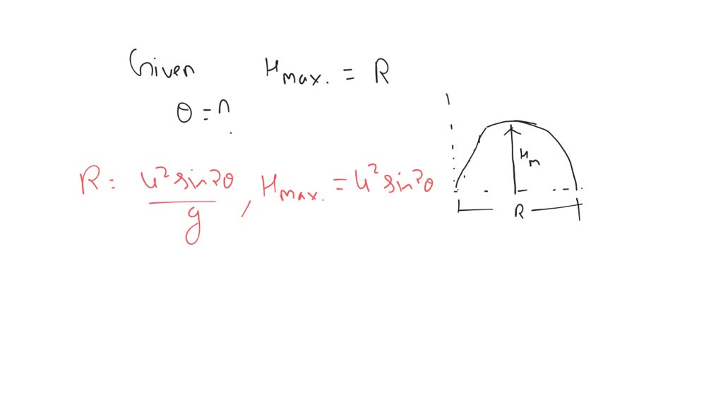 The Horizontal Range And The Maximum Height Of A Projectile Are Equal Then Corresponding Angle