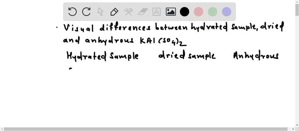 Describe any visual differences between the hydrated sample and the ...