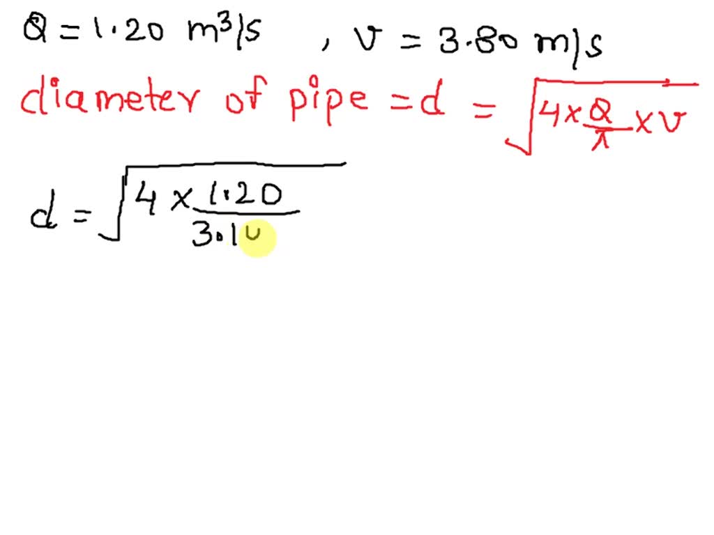 SOLVED: 1.3. Water is flowing in a pipe with a circular cross-section but with varying cross ...