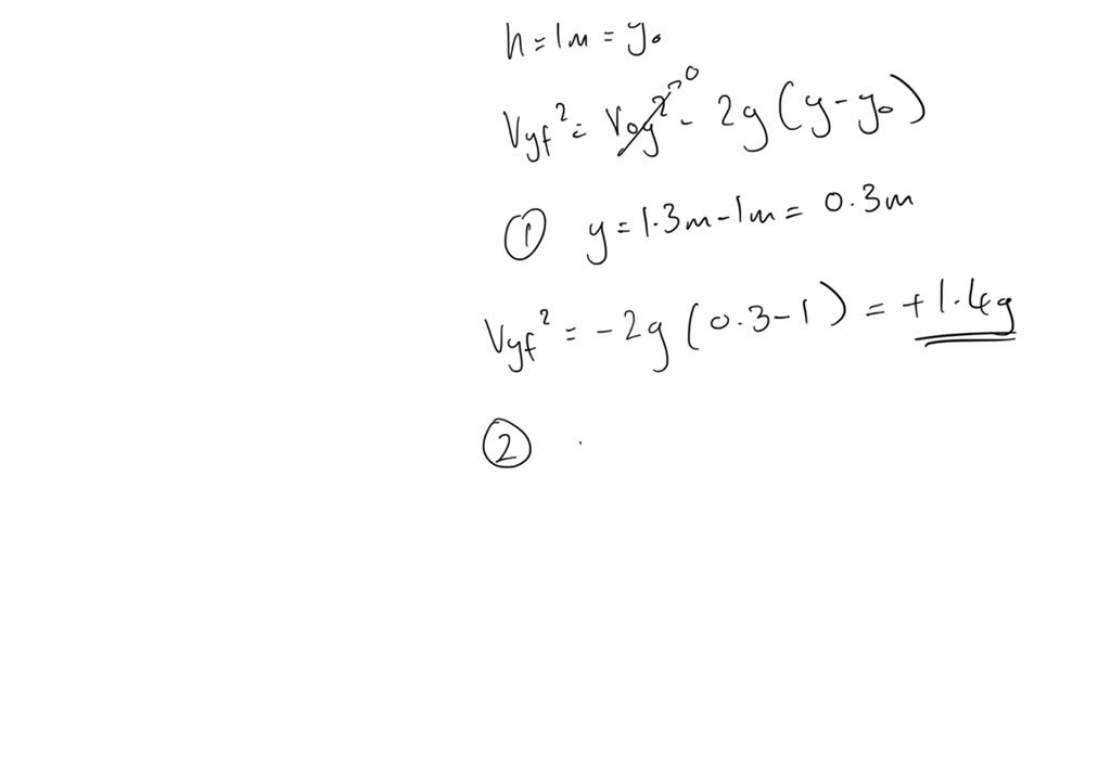 A projectile is launched at 45 degrees from a table that is 1 m above ...