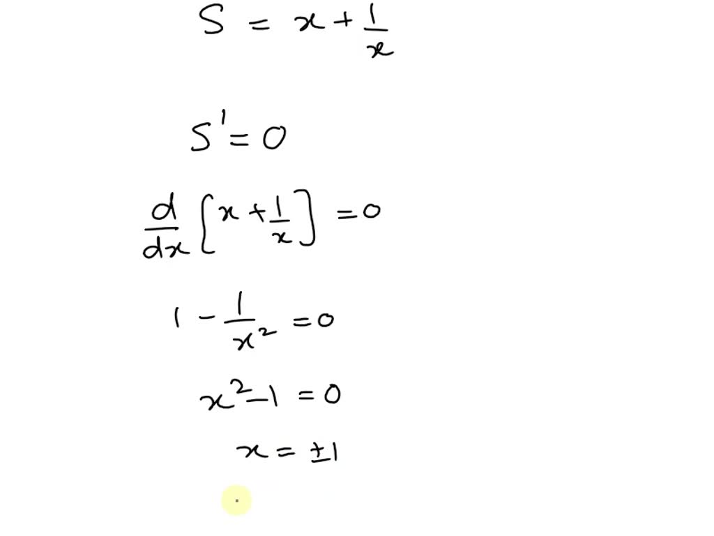 SOLVED: Question 15 (5 points) Find the positive integer that minimizes the sum of the number ...