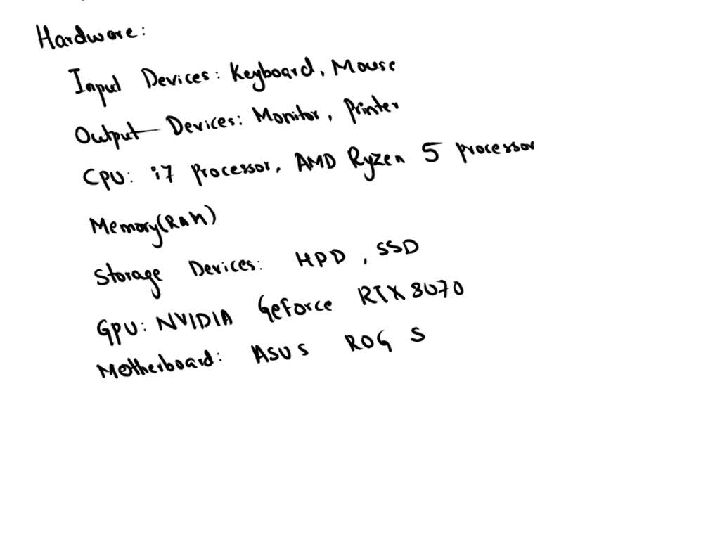 SOLVED: what is hardware and software name the types of hardware and ...