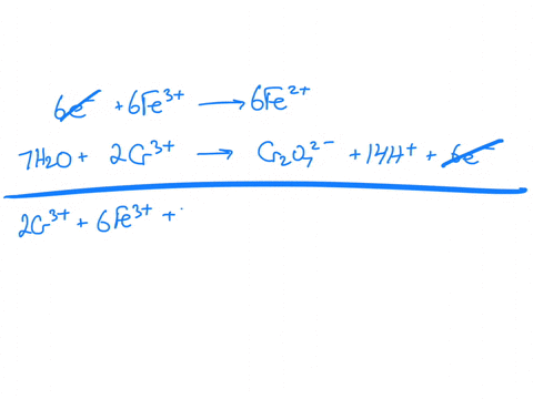 given the following reaction in acidic media fe2 cr2o72 fe3 cr3 the ...