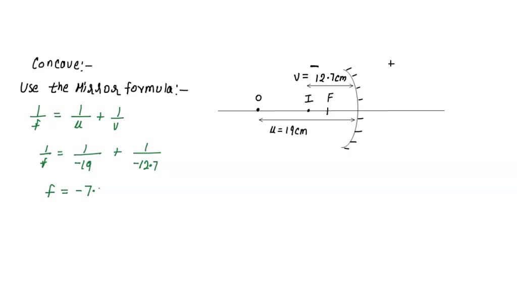 SOLVED: 8. An object placed 19.0 cm from a concave mirTor produces a ...