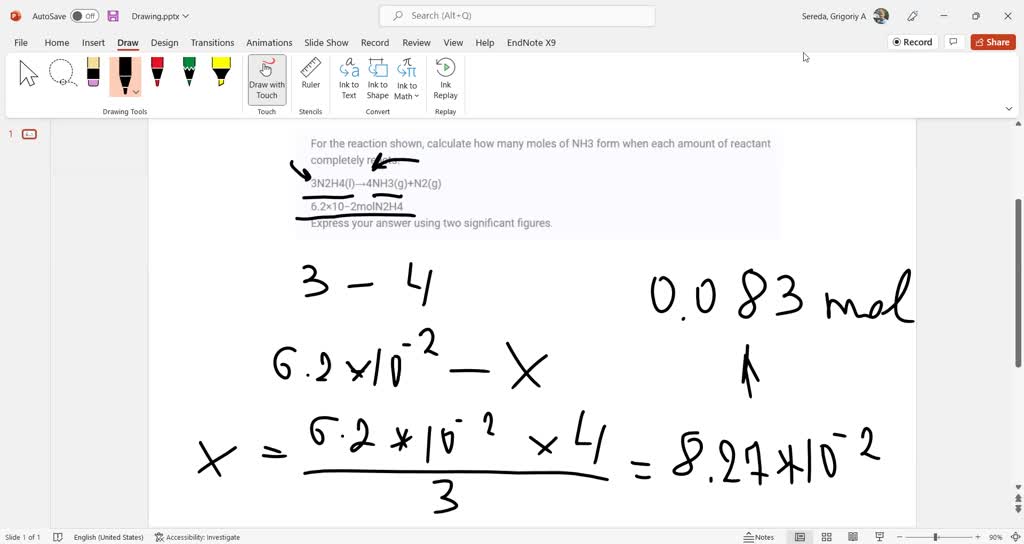 SOLVED: For the reaction shown, calculate how many moles of NH3 form when each amount of ...