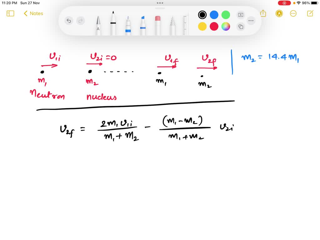 SOLVED: part1of2 A neutron in a reactor makes an elastic head-on ...