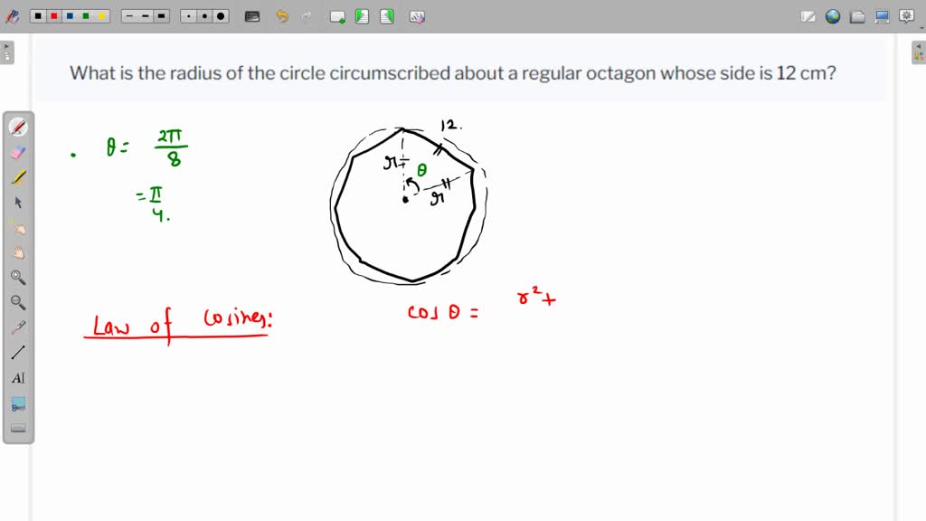 SOLVED: The length of the side of the right decagon is 12. Find the ...