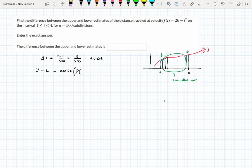 SOLVED: Find the difference between the upper and lower estimates of ...