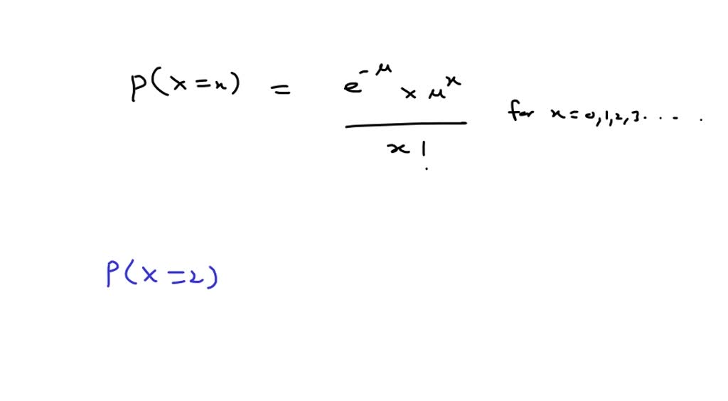 SOLVED: Given that x has a Poisson distribution with u = 6?, what is the probability that x = 2 ...