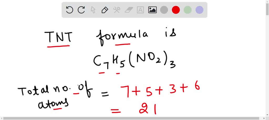 SOLVED: Count the atoms in this common formula for the explosive TNT ...