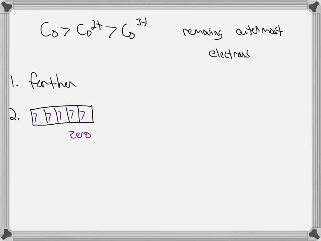 SOLVED: Explain the following variations in atomic or ionic radii: Co > Co2+ > Co3+ 1. The 4s ...