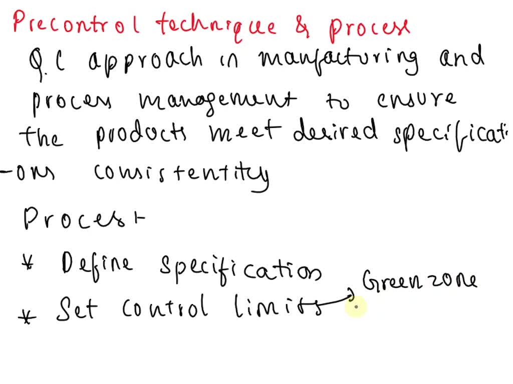 SOLVED: a. Pre-Control Technique along with the process of using it. b ...
