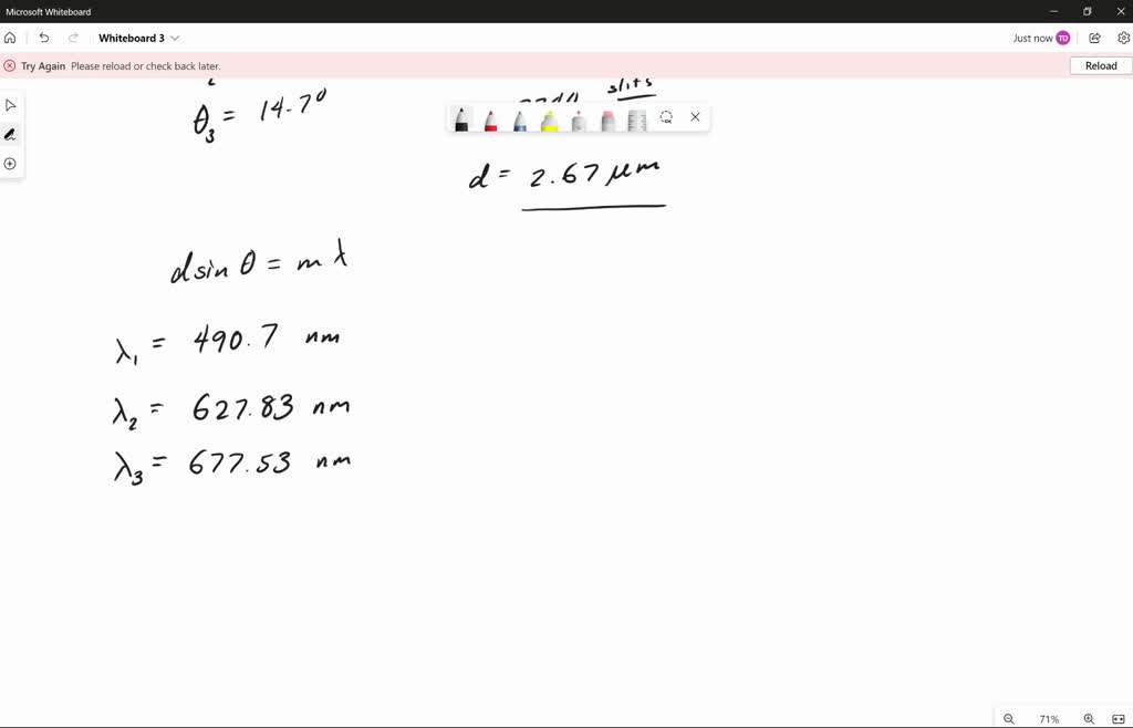 Solved Three Discrete Spectral Lines Occur At Angles Of 10 59 13 6 And 14 7 Respectively In