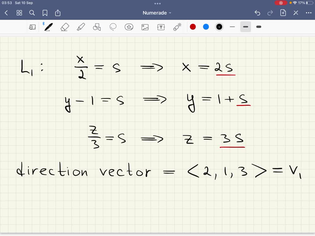 SOLVED: Determine whether the lines L1: 22 = 27 = 250 and L2 + l = âˆš ...