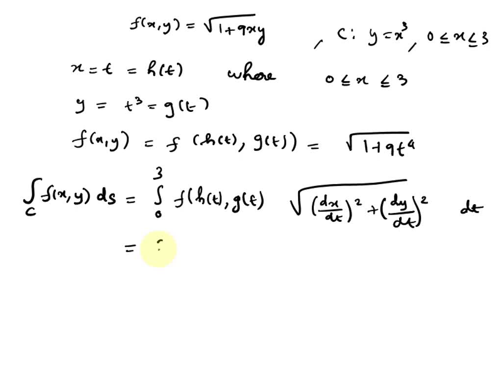 Solved Point Compute The Line Integral Of The Scalar Function Fzy