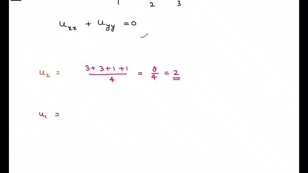 SOLVED: Solve uxx + uyy 0, for the following square mesh with boundary ...
