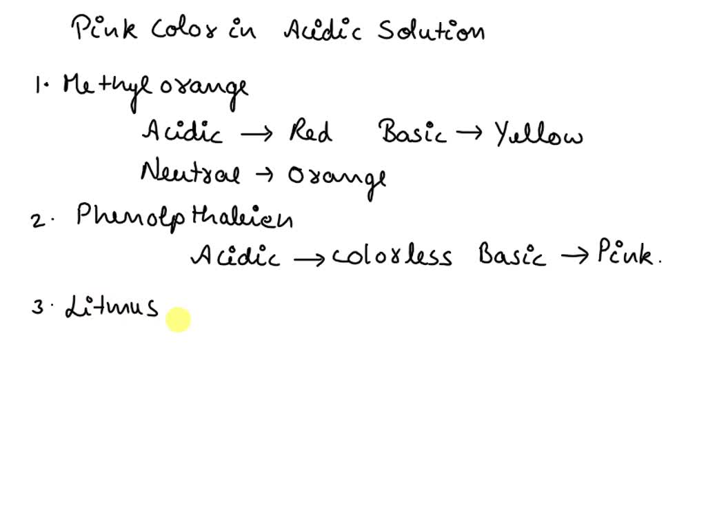 SOLVED: 18. ( ) Which of the following indicators gives pink colour in ...