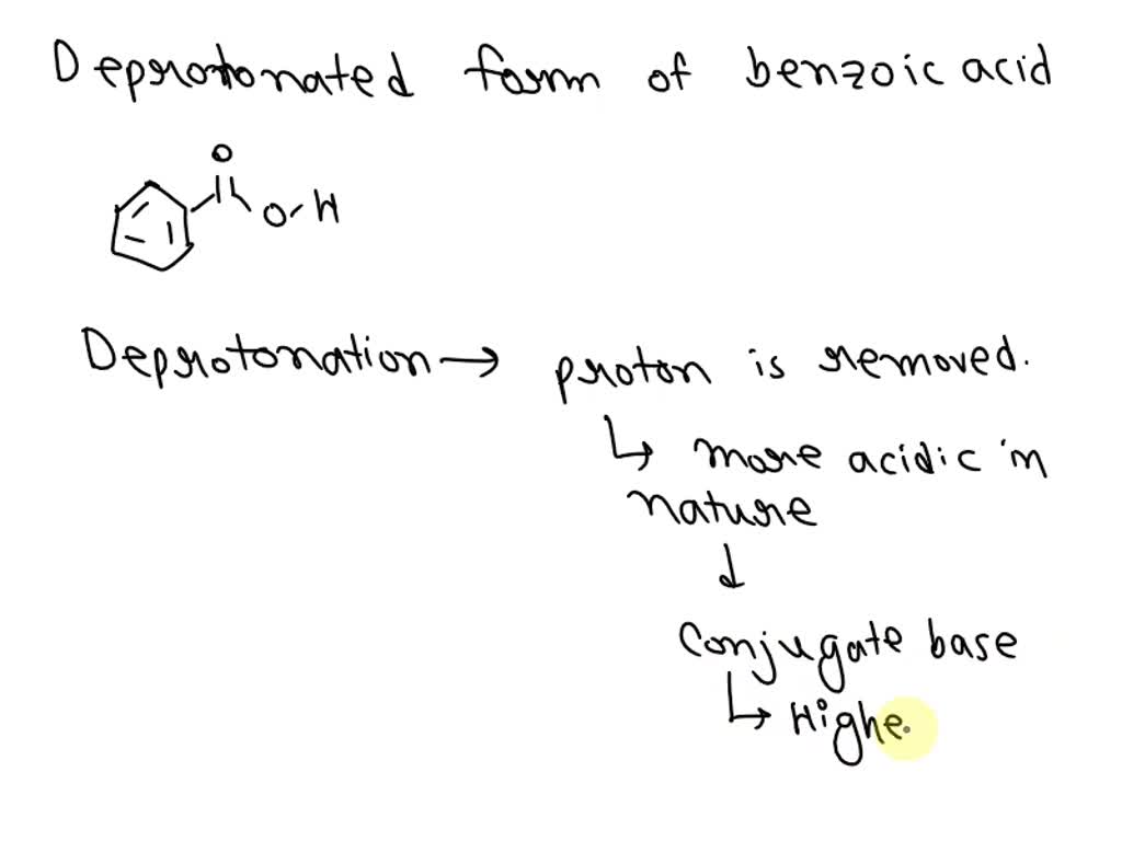 Solved Draw The Deprotonated Form Of Benzoic Acid Which Has The Formula C6h5co 2