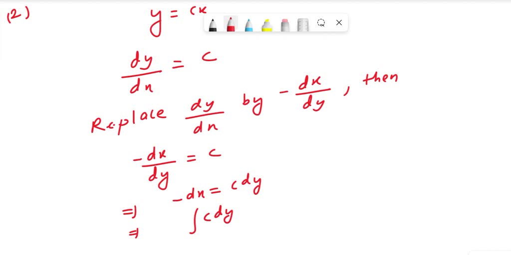 SOLVED: 1.What is the differential equation of the orthogonal trajectories of the family of ...
