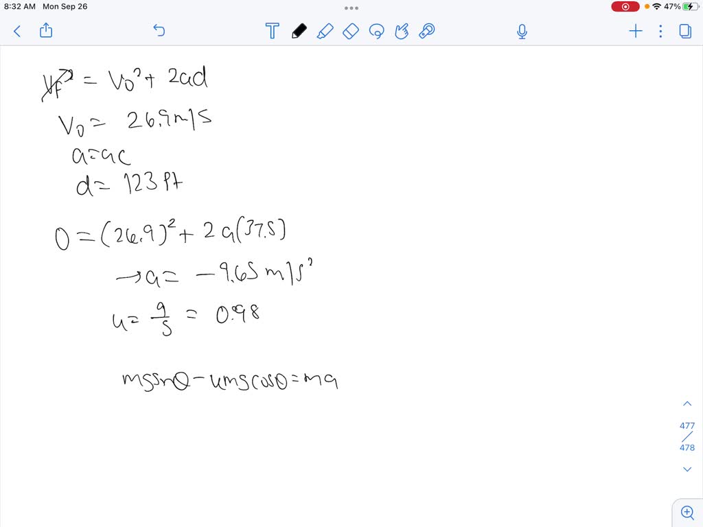 SOLVED: A Chevrolet Corvette convertible can brake to a stop from a speed of 60.0 mi / h in a ...