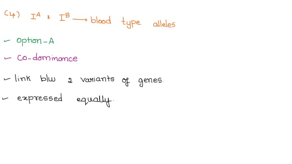 SOLVED: QUESTION 4 What is the dominance system for the IA and IB blood ...