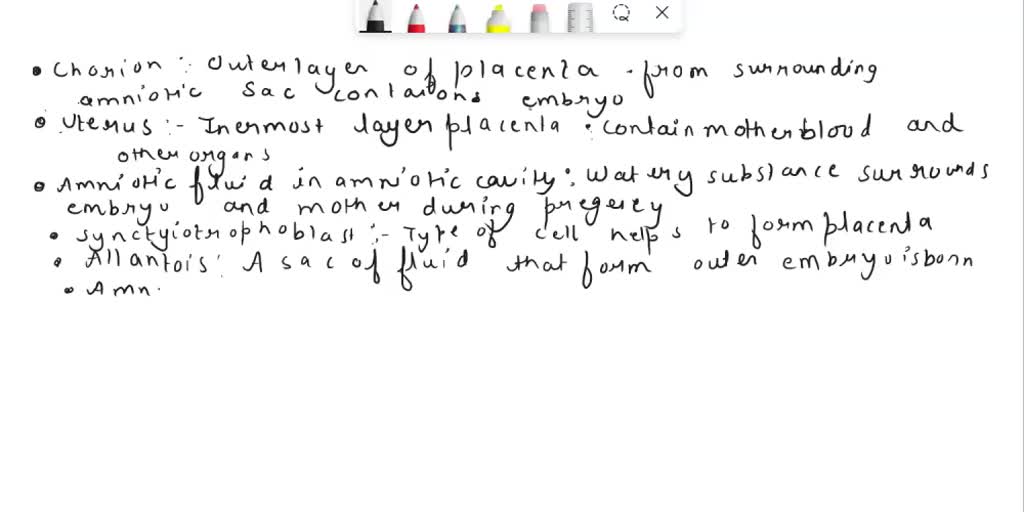 SOLVED: Correctly label the following structures of the placenta and ...