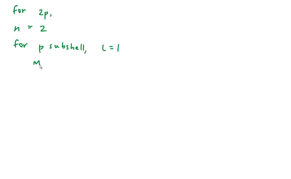 Solved What Quantum Numbers Specify These Subshells 2p N