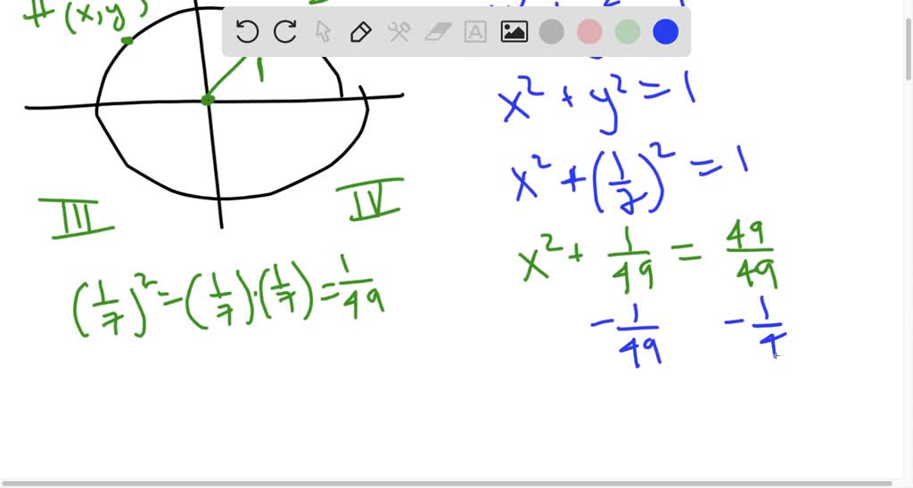 SOLVED: Find the missing coordinate of P, using the fact that P lies on the unit circle in the ...