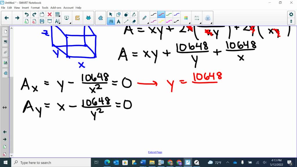 SOLVED: A cardboard box without a lid is to have a volume of 5,324 cm3. Find the dimensions that ...