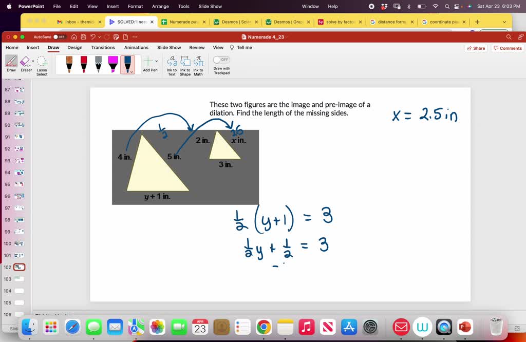 SOLVED: 'These two figures are the image and pre-image of a dilation ...