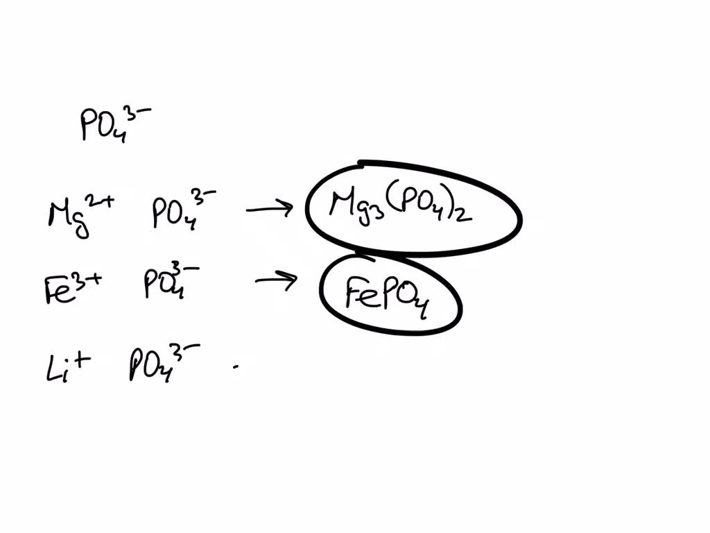 SOLVED: Phosphate; PO4 polyatomic ion that can combine with any cation t0 form an ionic compound ...
