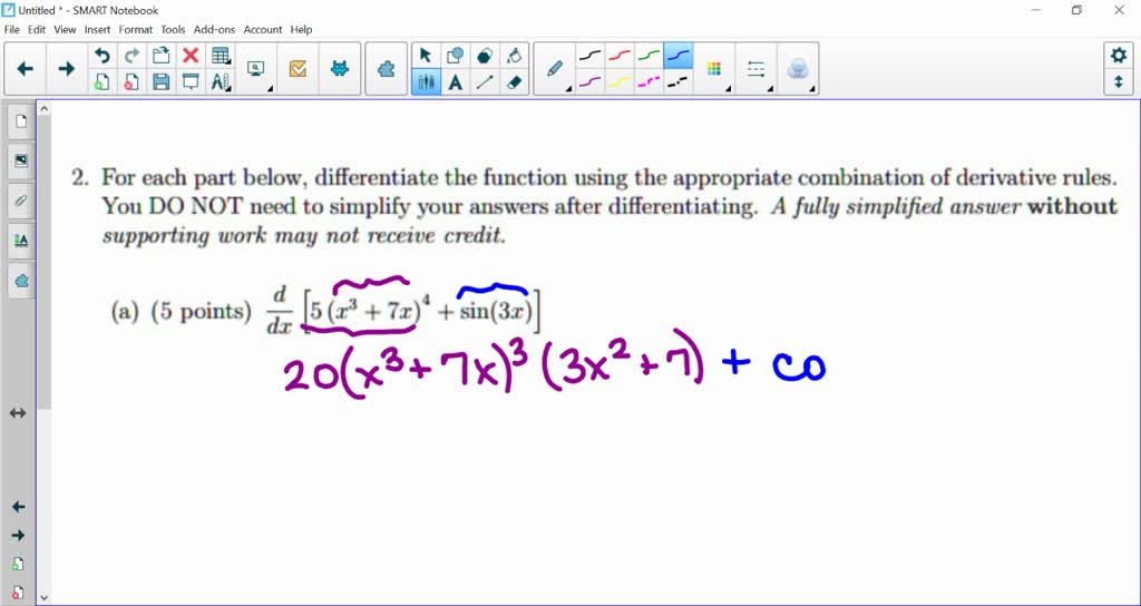 SOLVED: For each part below, differentiate the function using the appropriate combination of ...
