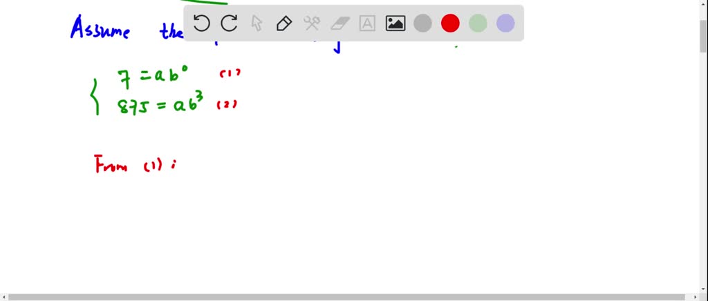 SOLVED: points) Find a possible formula for the exponential function through the points (0,4 ...
