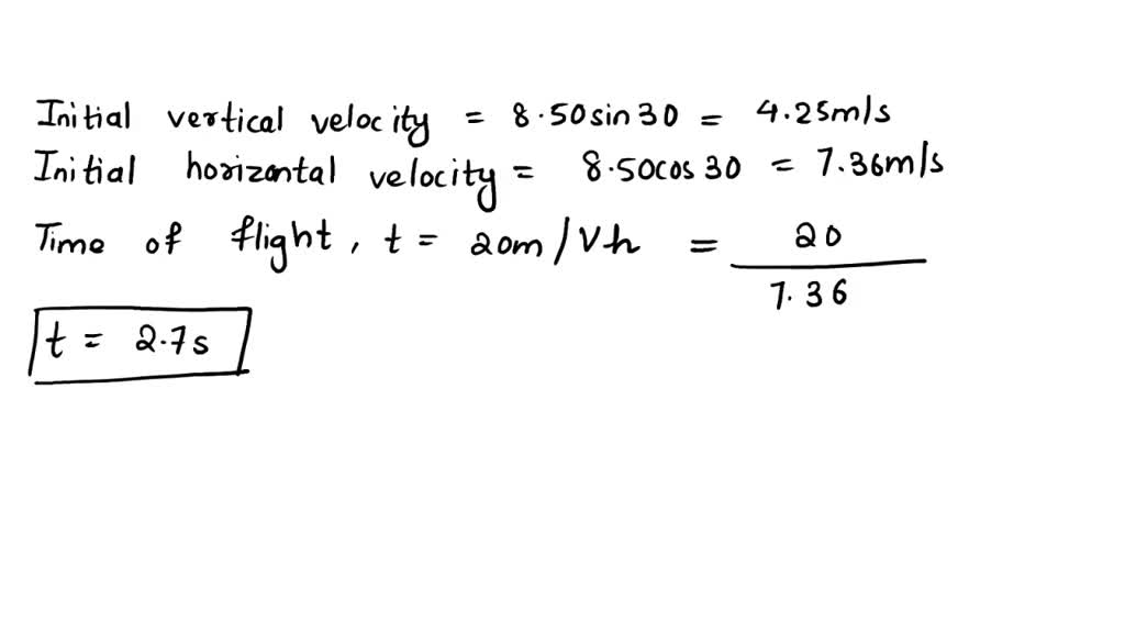 SOLVED: A rock thrown with speed 8.50 m/s and launch angle 30.0 ∘ ...